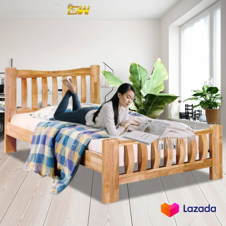 Fully Solid Wood Bed / Wooden Bed Bed / Adult Bedframe / Large Bed ...