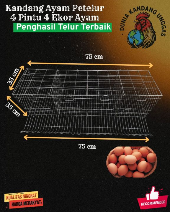 Kandang Ayam Petelur Galvanis 4 Pintu - 4Ekor Ayam / 4 Pintu - 8 Ekor ...