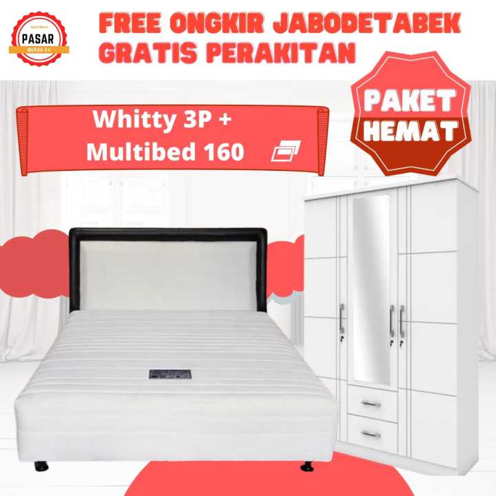 Paket Hemat-09 Furniture Ruang Kamar Multibed uk. 160x200 dan Lemari ...