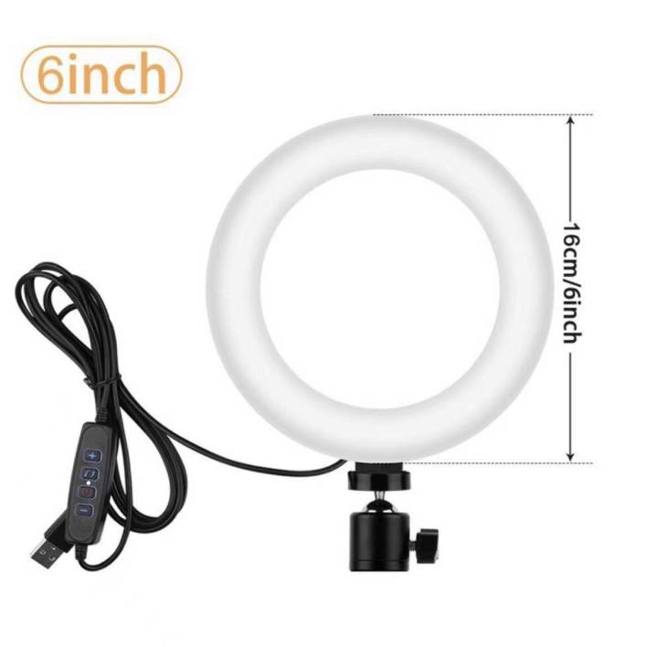 100% original RING LIGHT 16/26/30CM dimmable LED ring light for makeup ...