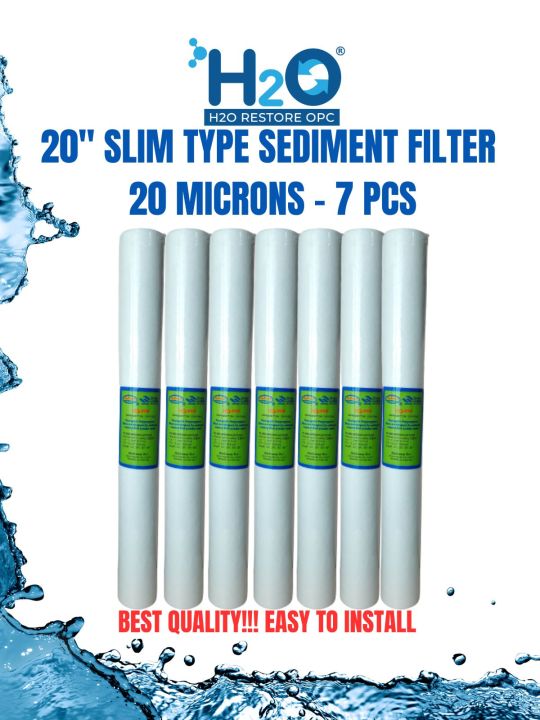Water Filter Sediment Filter 7 PCS,Size 20" x 2.5" Slim Type used for ...