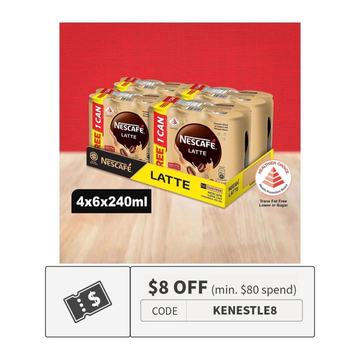 Nescafe Milk Coffee Latte Can (5+1) - Carton 24 X 240ML | Lazada Singapore