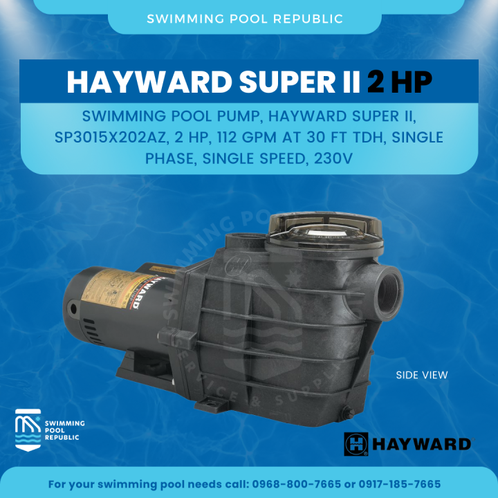 SWIMMING POOL PUMP, HAYWARD SUPER II, SP3015X20AZ, 2 HP, 112 GPM AT 30 ...