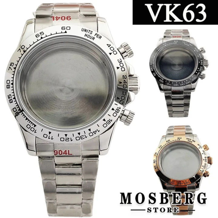39mm VK63 Watch Case Solid Stainless Steel For VK63 Automatic Movement ...
