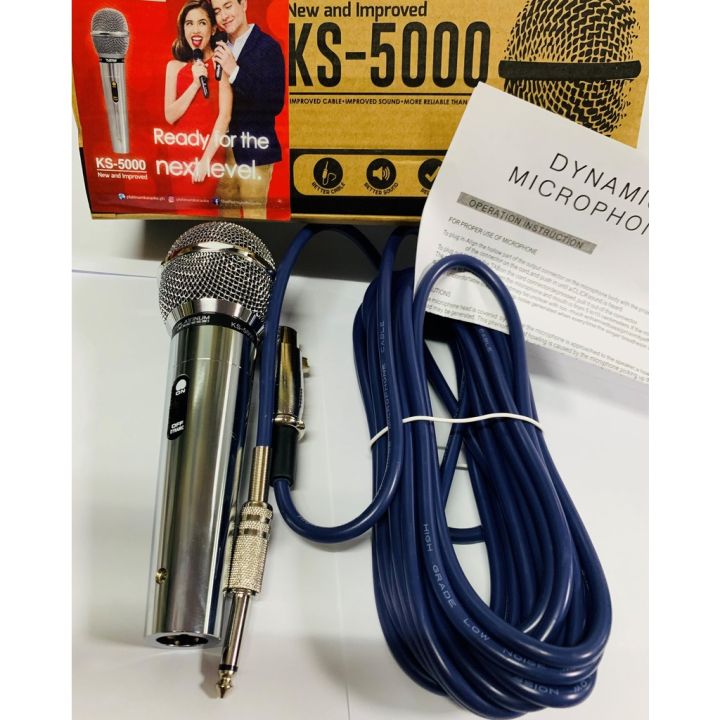 magic sing microphone 100 Original Lucky Platinum Karaoke KS-5000 High-End Dynamic Wired Mic ...