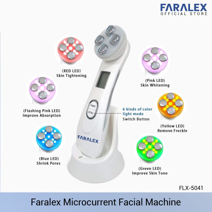 FARALEX 5in1 Microcurrent Face Massager - High-Frequency LED, RF ...