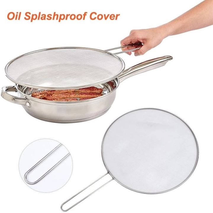 Stainless Steel Oil Proofing Lid Fried Filter Splatter Screen Frying ...