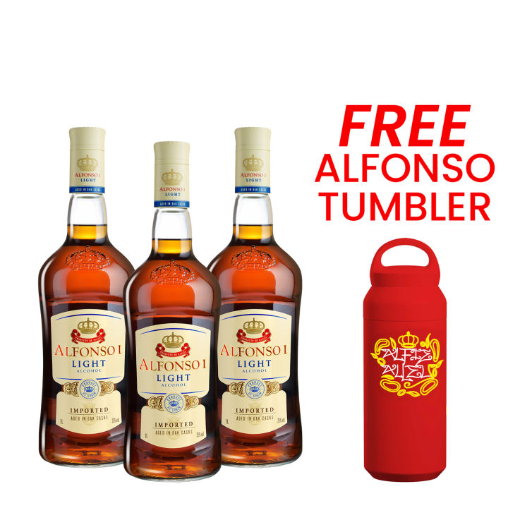 Alfonso Light 1L 3 Bottles w/ Free Tumbler | Lazada PH