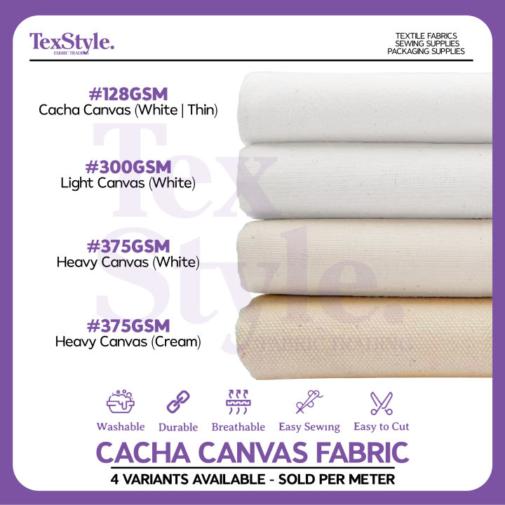 TEXSTYLE (Sold Per Meter) Cacha Canvas Fabrics Katsa for Sewing - 4 ...