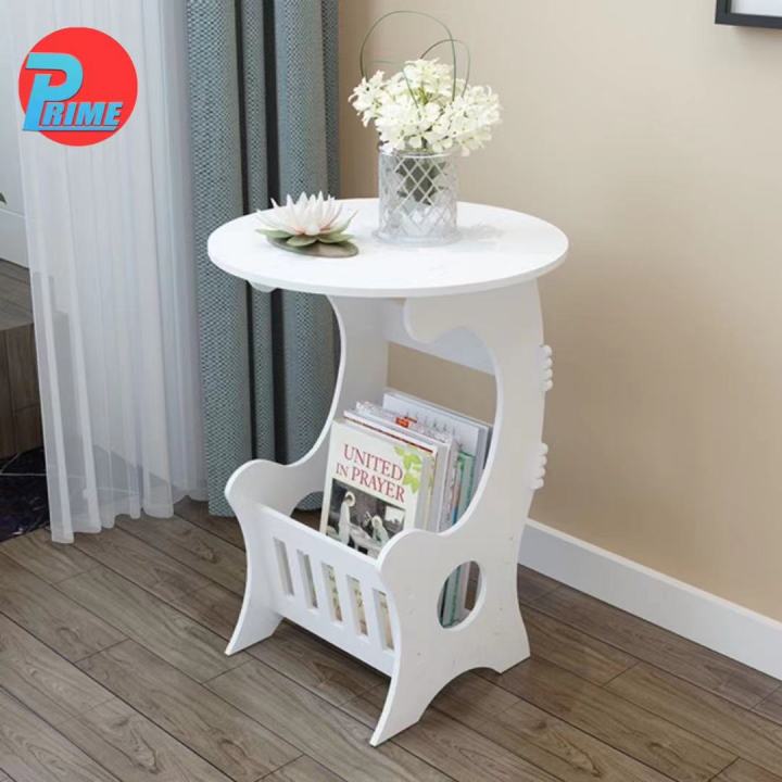 PRIME Bedroom Mini Bedside Small Round Table Simple Living Room Round ...
