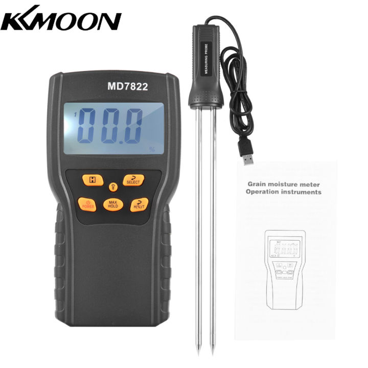 KKmoon Grain Moisture Meter LCD Digital Wheat Paddy Rice & Corn Meter ...
