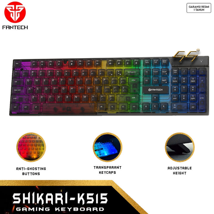 Fantech SHIKARI K515 K-515 Keyboard Gaming Membrane RGB Keycaps Transparan | Lazada Indonesia
