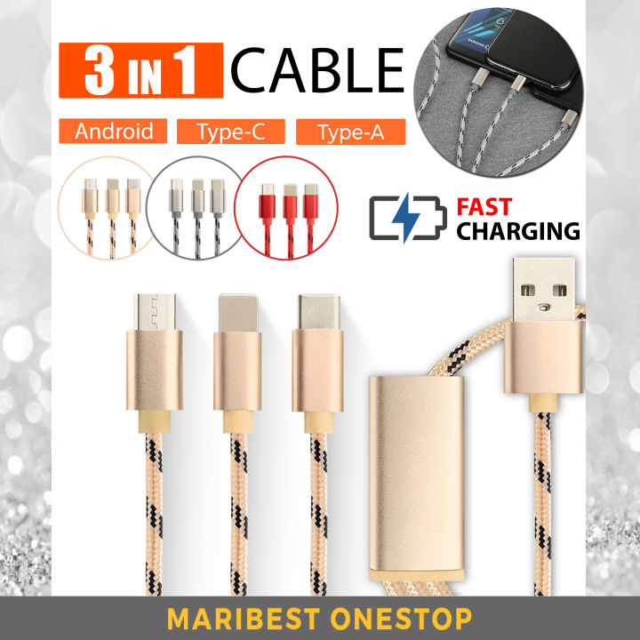 TREQA 1.25m 3.1A Fast Charging Data Cable for Android Type-C TYPE-A 3 ...