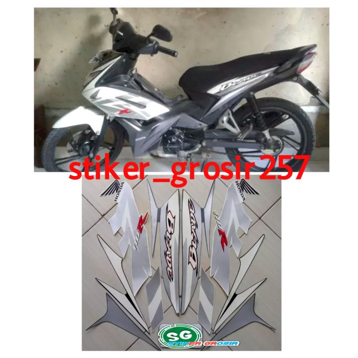 STIKER STRIPING & LIS BODY MOTOR HONDA BLADE 110R 2009 2010 PUTIH ...
