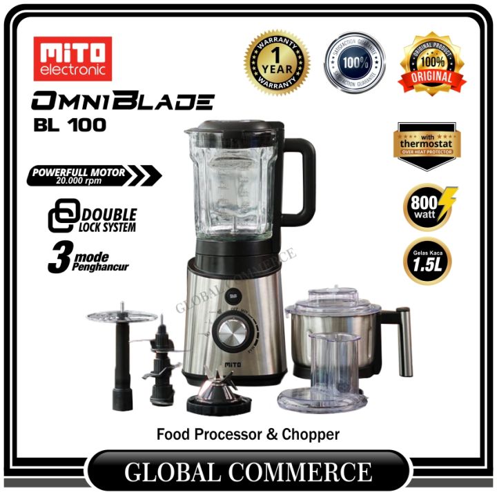 Mito Food Processor 1,5 Liter BL-100 Omni Blade Blender BL100 | Lazada ...