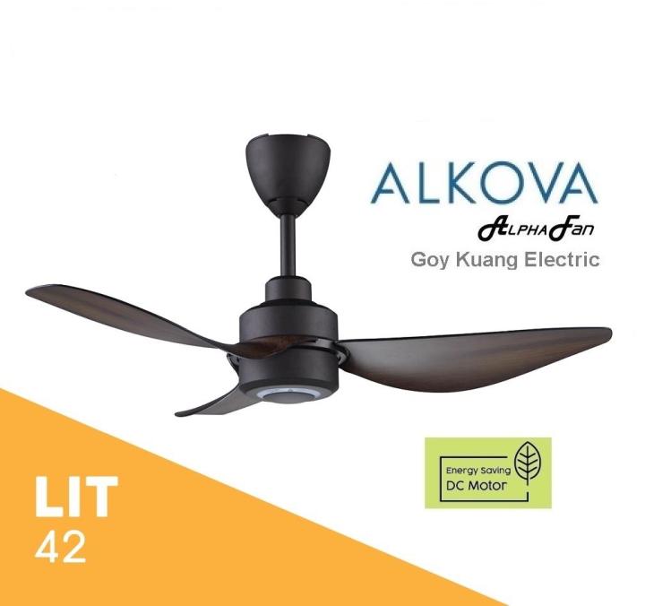 Alpha 42" Alkova Lit Ceiling Fan With LED Emergency Light ( ORB / DK ...