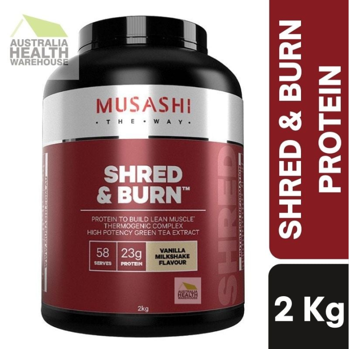 [Expiry: 07/2026] Musashi Shred & Burn Vanilla Milkshake Flavour 2kg ...