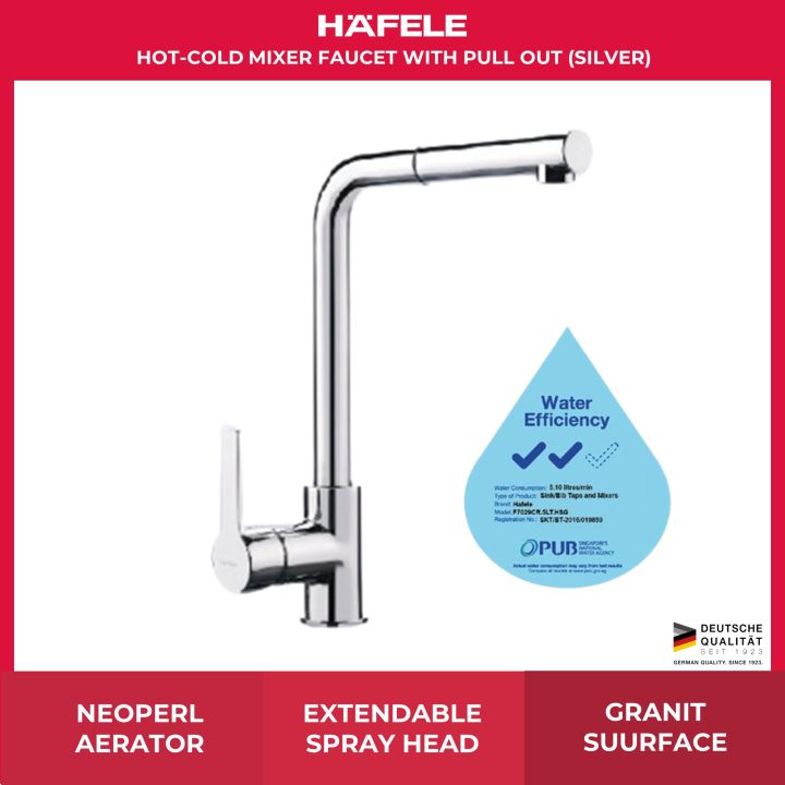 Hafele Extendable Chrome Hot & Cold Water Faucet (566.03.210) | 5 Years ...