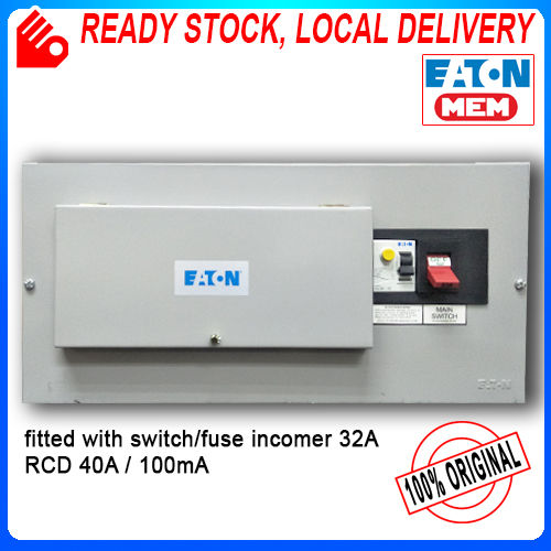 EATON MEMGUARD 32A CONSUMER UNIT METAL DISTRIBUTION BOXSINGLE PHASE DB ...