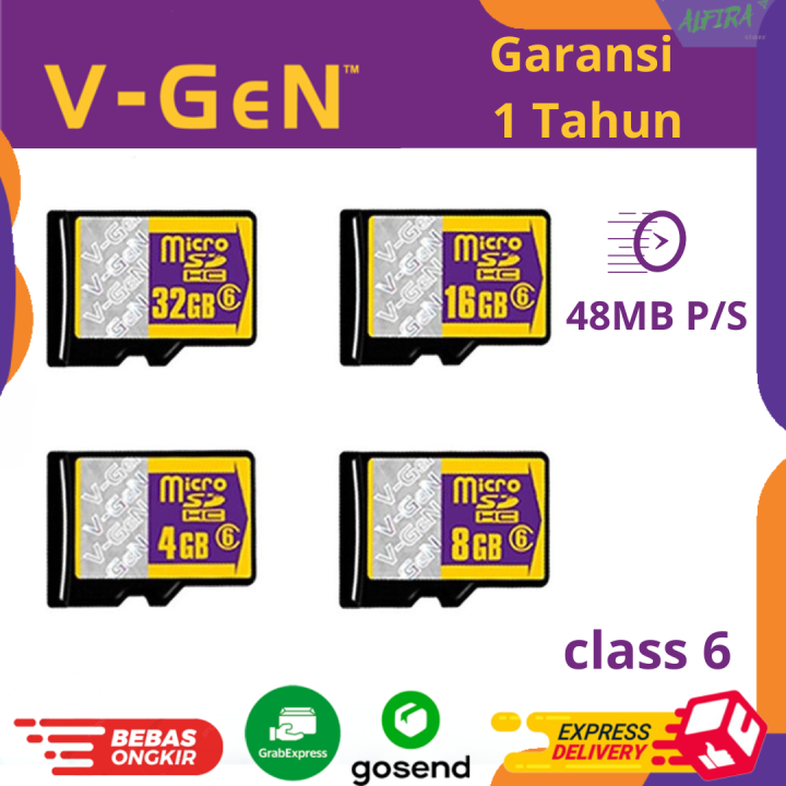 VGEN V-Gen Micro SD Memory card Class 6 4GB/8GB/16GB/32GB SPEED 48MB/S Kecepatan Transfer Yang ...