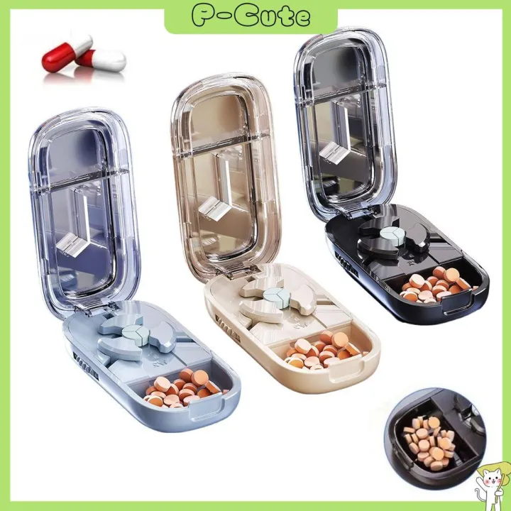 P-CUTE Viên thuốc Máy cắt thuốc ba phần Chống bụi Bộ tổ chức chia ngăn ...