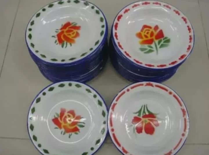 SRS - 1 LUSIN Piring Makan Enamel 20 CM JADUL / Piring Makan Seng ...