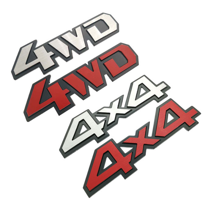 3D Auto Car Styling Chrome Aluminum Sticker 4WD TURBO Emblem Badge Rear ...