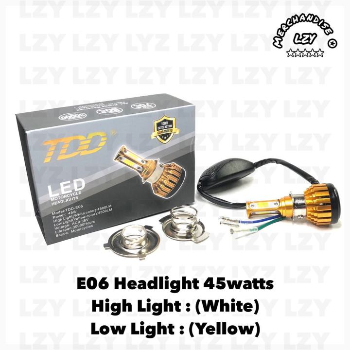 TDD Original 4500LM Motorcycle Dual Color Led Headlight Bulb 30W 45W ...