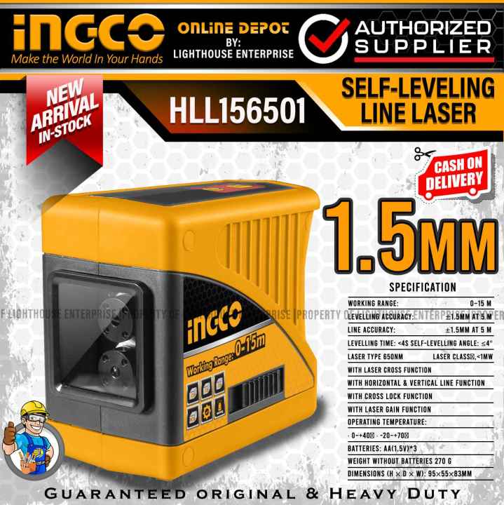 INGCO Self Leveling Line Laser 0-15m Working Range (HLL156501 ...