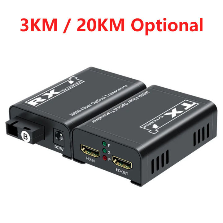 20Km HDMI Fiber Extender Over Single SC Fiber Optical Cable Vs 3km ...