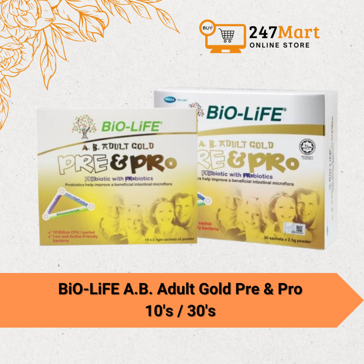 BiO-LiFE A.B. Adult Gold Pre & Pro 2.5gm (10 sachets / 30 sachets ...