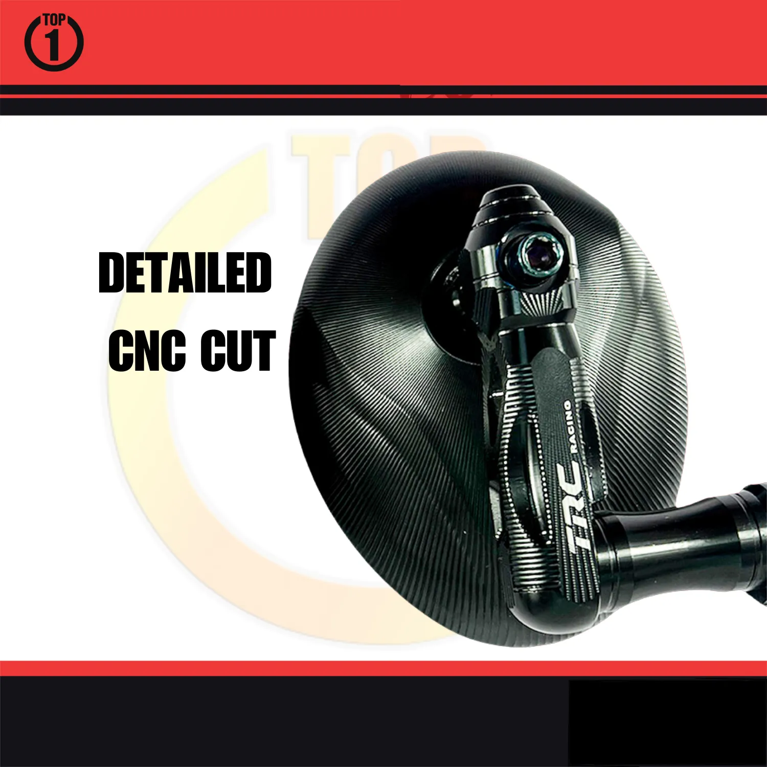 Top1 Racing TRC CNC Universal Round Side Mirror Stem Mount Adjustable ...