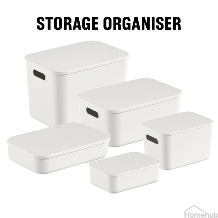 Homehub Stackable Storage Box Organiser Container With Lid Cover ...