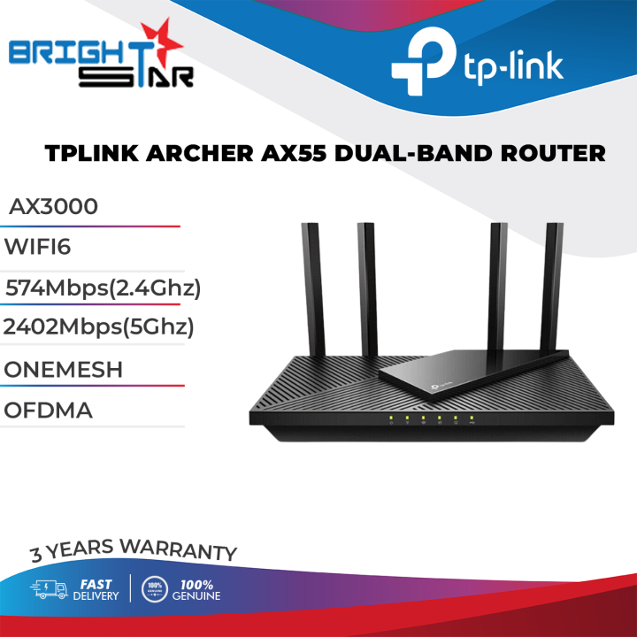 TP-Link Archer AX55 AX3000 Dual-Band Wi-Fi 6 Router | Lazada