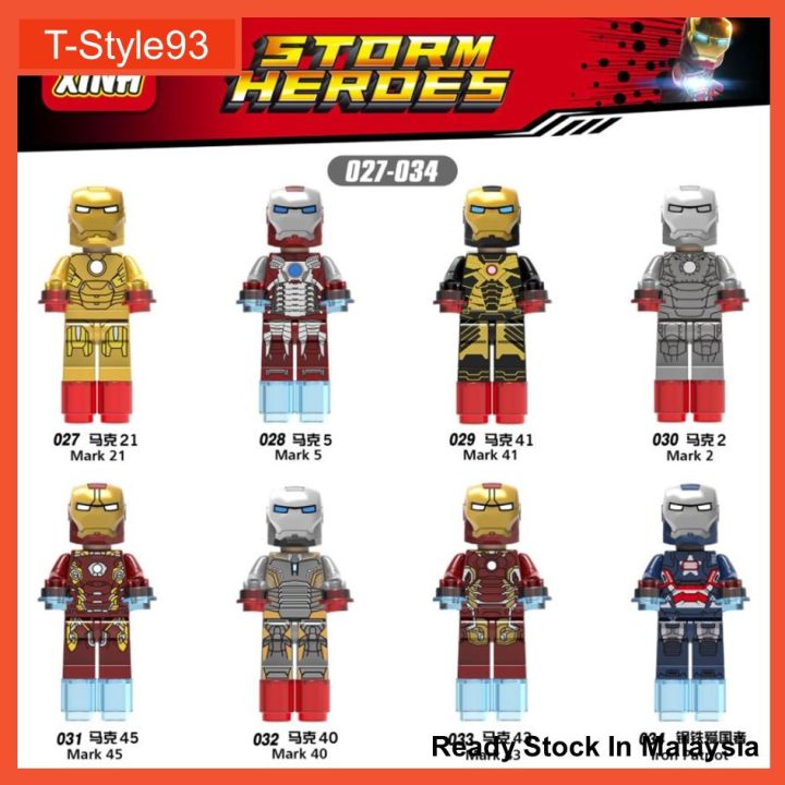 ☛Iron man XINH Lego Mini Figure Building Block Storm Hero Series 024 ...
