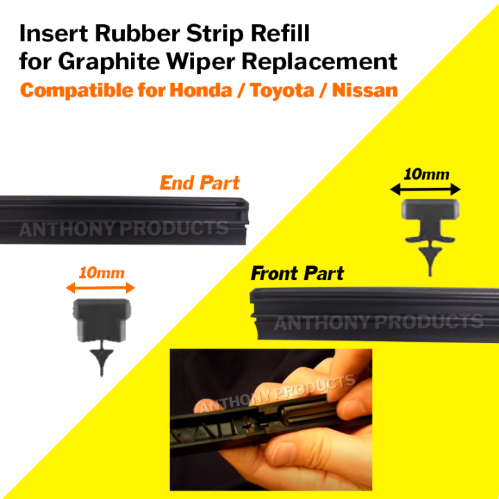 Wiper Replacement Rubber Strip Refill Insert NWB Mitsuba Design ...
