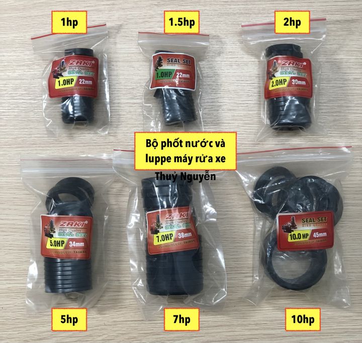 Bộ phốt (phớt) nước và luppe máy rửa xe 1hp, 1,5hp, 2hp, 3hp, 5hp, 7hp ...