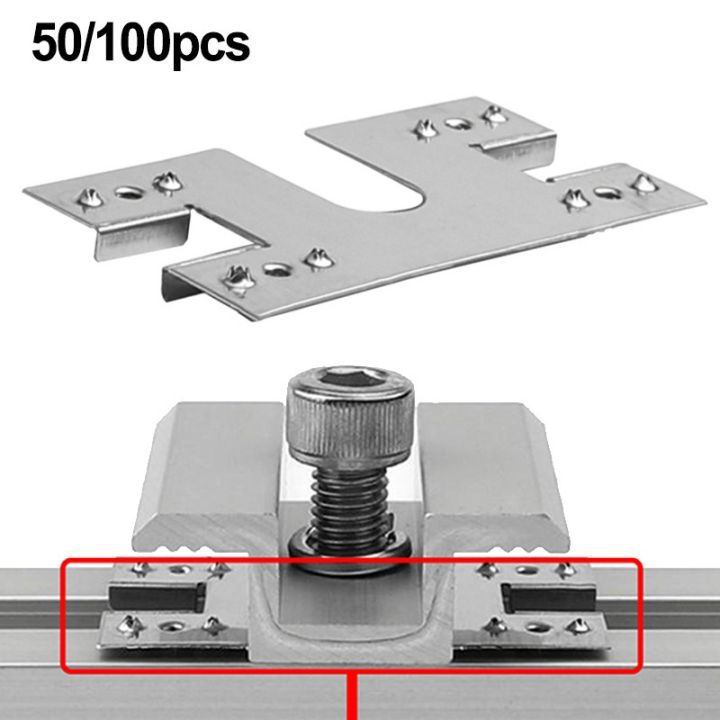 50PCS Solar Panel Grounding Clips for Photovoltaic Steel and Aluminum ...