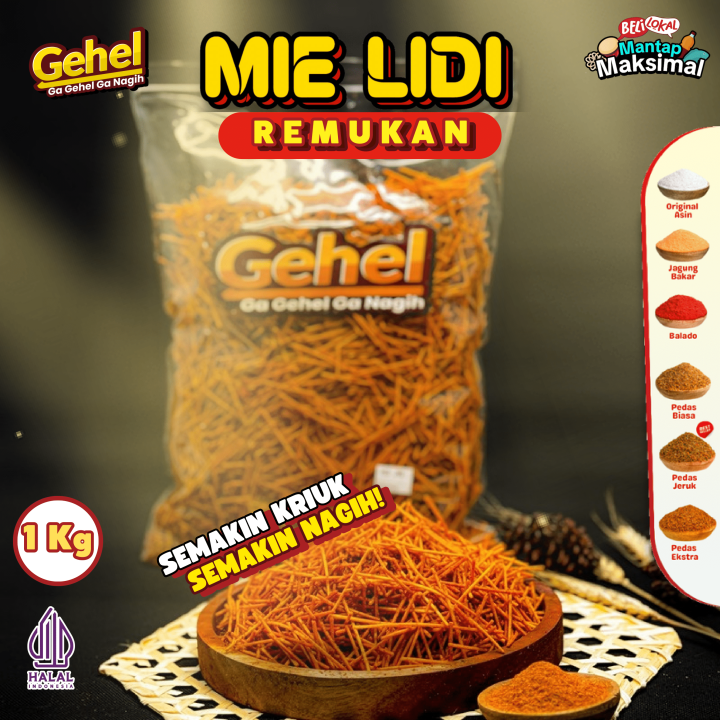 Mie Lidi Remukan 1 Kg - Makanan Ringan, Food Noodles Goreng Instan ...