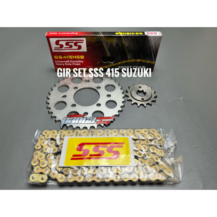 GIR SET GEAR SET SSS 415 SMASH NEW SHOGUN 125 R RANTAI GOLD HSB ...