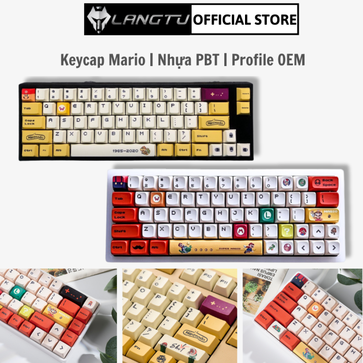 Set Phím Keycap Cơ Lẻ Mario Langtu Đỏ Vàng Profile OEM Chất liệu PBT ...