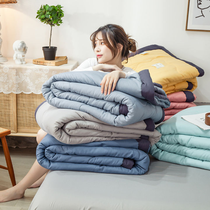 Summer Japanese-Style Solid Color Washed Cotton Air-Conditioned Quilt ...