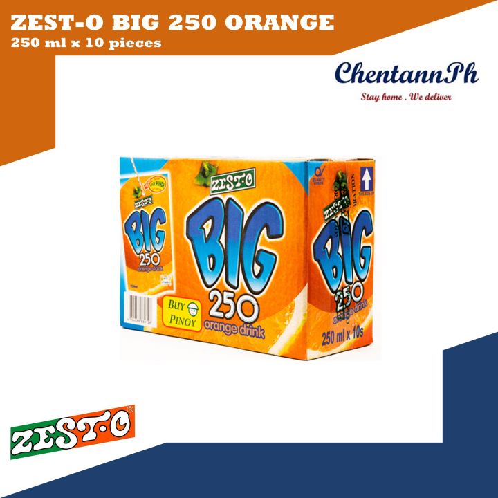 ZEST-O Big 250 ORANGE Healthy Juice Drink 250 ML X 10 pieces | Lazada PH