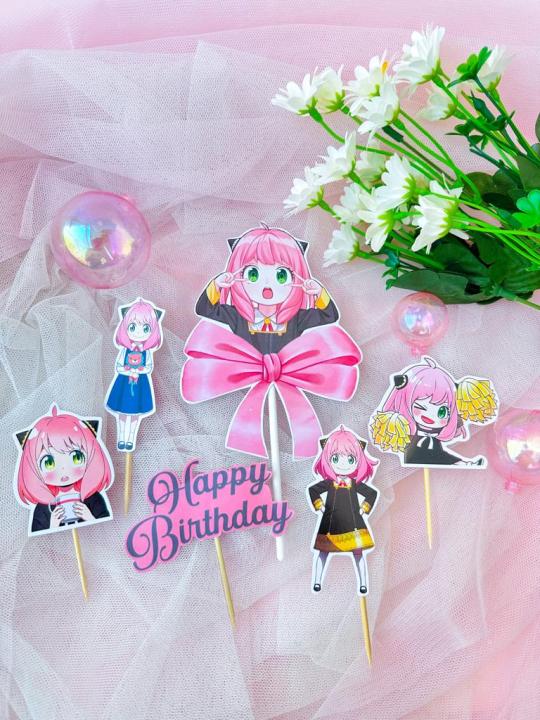 Anya Forger Mini Topper Cake Birthday / Hiasan Kue Ulang Tahun | Lazada ...