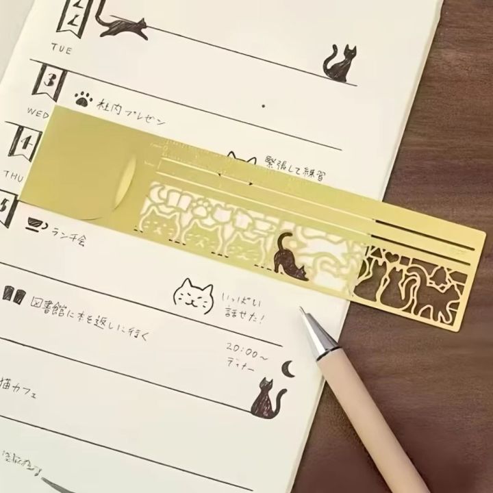 KIRIN ของใช้เครื่องเขียน ไม้บรรทัดลายแมว สองด้าน ความแม่นยำ ที่คั่น ...