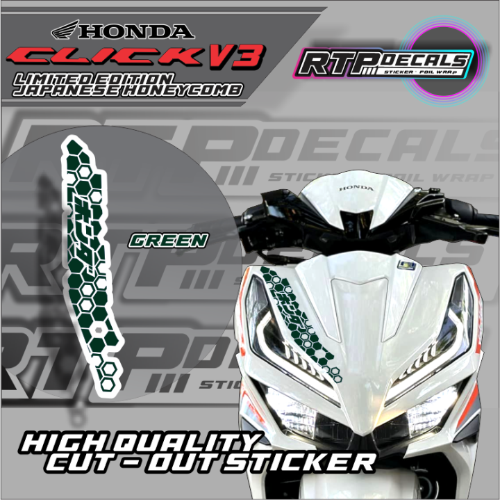 HONDA CLICK V3 LIMITED EDITION JAPANESE HONEYCOMB FRONT DECALS STICKER ...