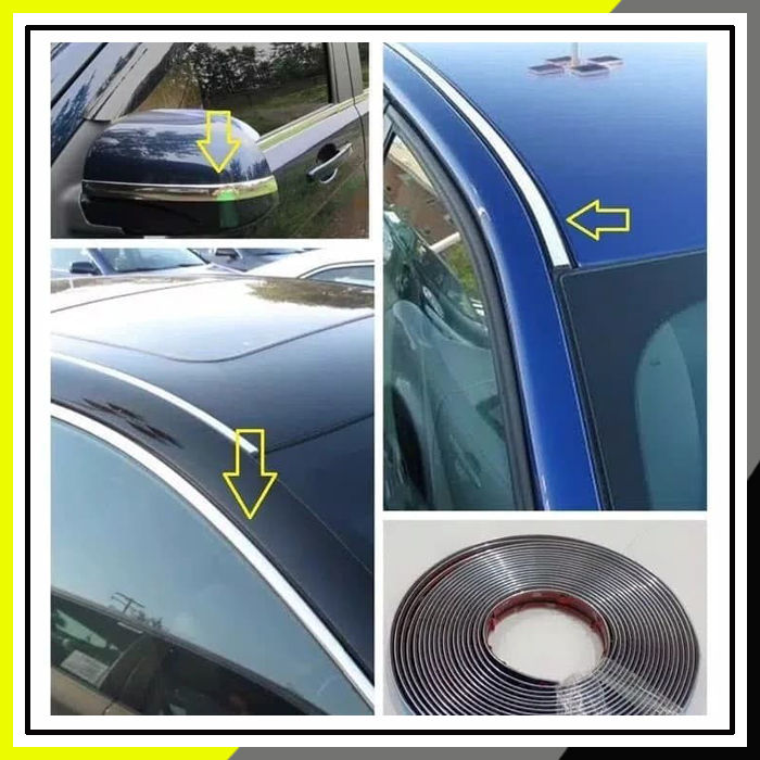 List Chrome Mobil Bumper Lis Pintu Mobil 12mm Per 1 Meter | Lazada ...