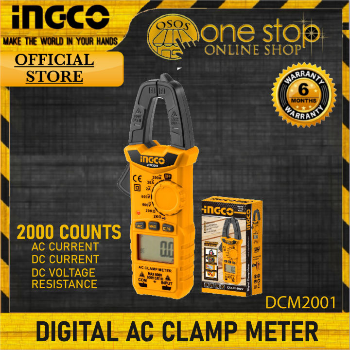 INGCO Digital Clamp Meter Multimeter DCM2001 •OSOS• | Lazada PH