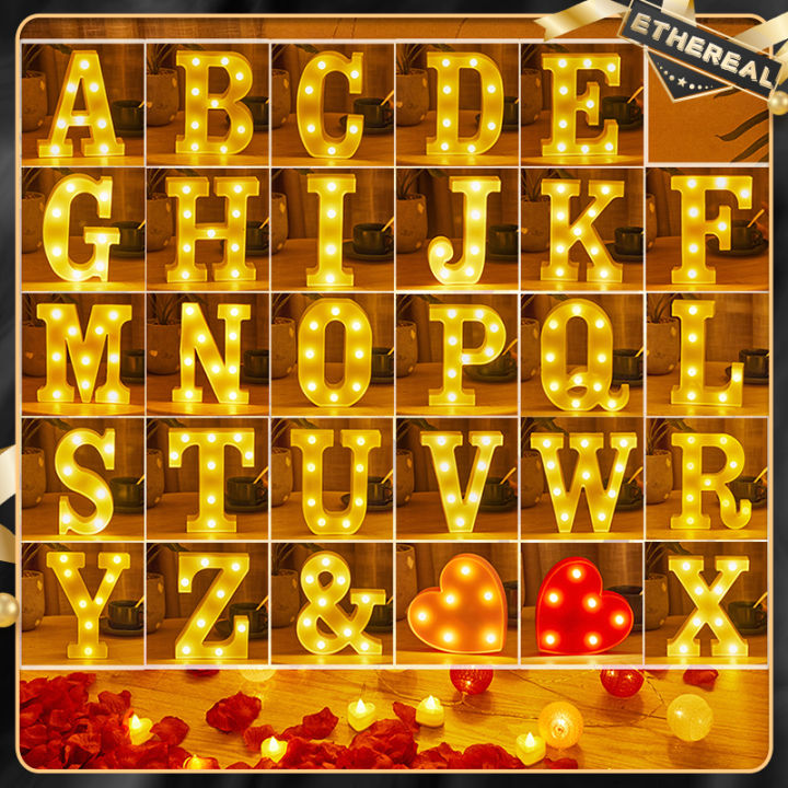 22CM DIY 3D Letter LED Night Light Alphabet Decor Lamp Christmas ...