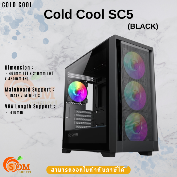 CASE (เคสคอมพิวเตอร์) COLD COOL SC5 (Black-สีดำ) รองรับ mATX / Mini-ITX ...